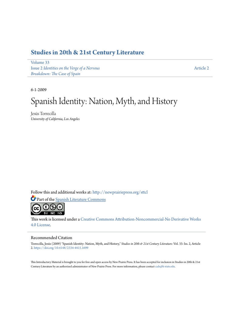 Spanish Identity Nation Myth and History | PDF | Spain | Nation