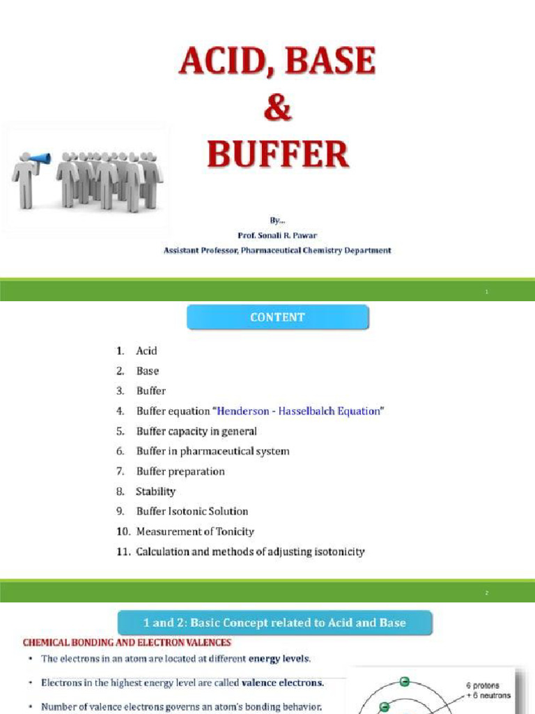 Sonalipawar28 Unit II Acid Base and Buffer | PDF