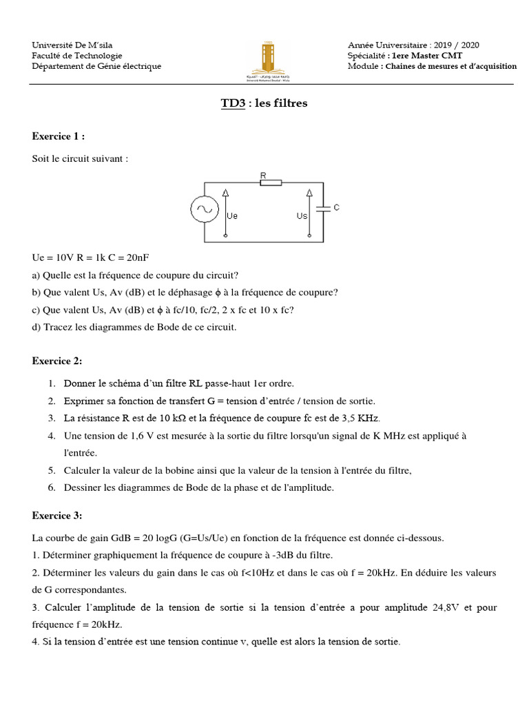 TDN°03 Les Filtres | PDF