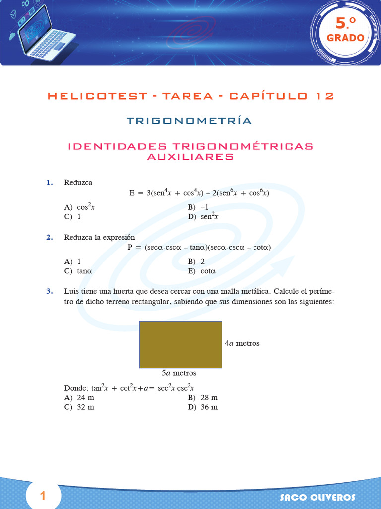 4 - Trig - 5° - Cap 12 - Preg - Tarea - 23 | PDF