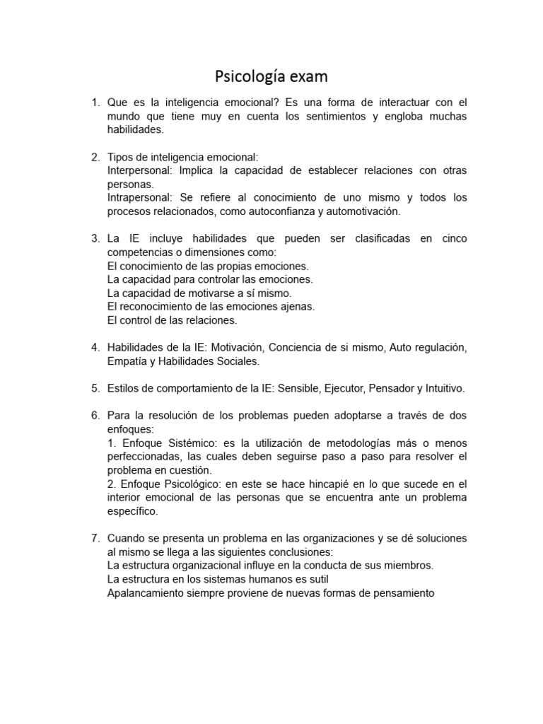 Psicologia Examn 2 | PDF | Las emociones | Reclutamiento