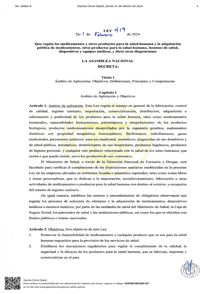 Gaceta Oficial Digital 01 Febrero 2024 | PDF