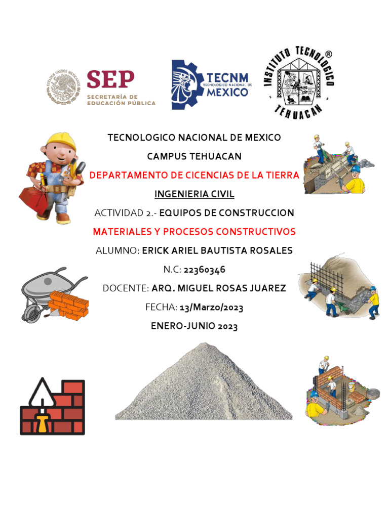 Actividad 2.-Equipo de Construccion | PDF | Hormigón | Tornillo