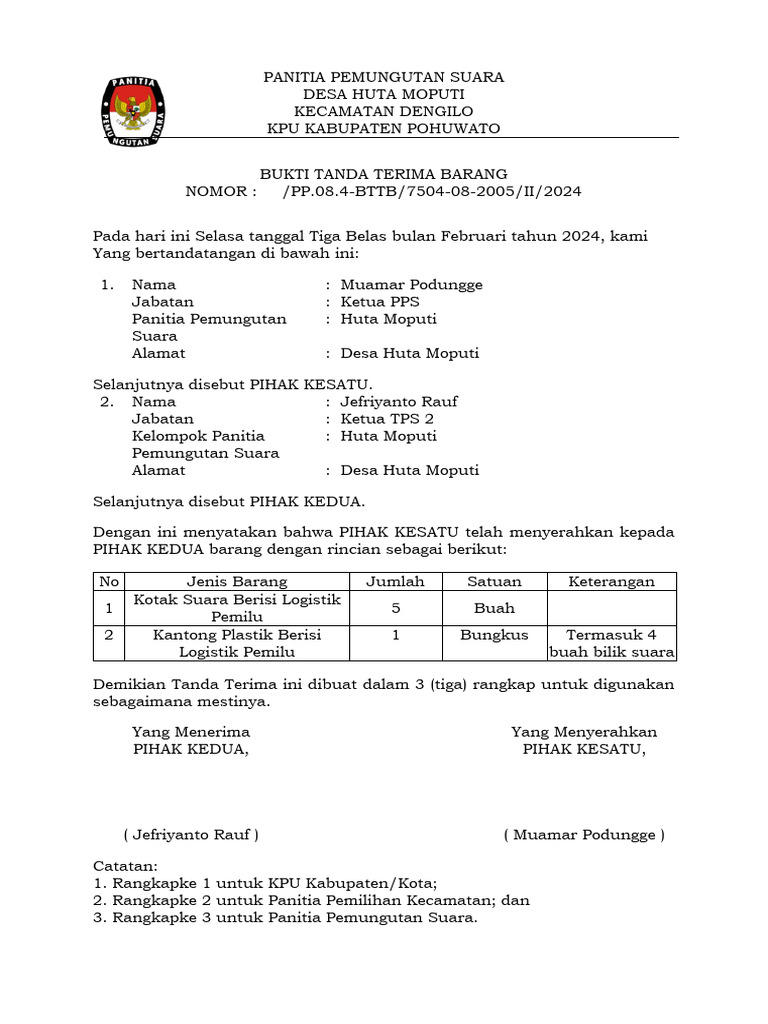 TEMPLATE_BUKTI_TANDA_TERIMA_BARANG_TPS_2 | PDF