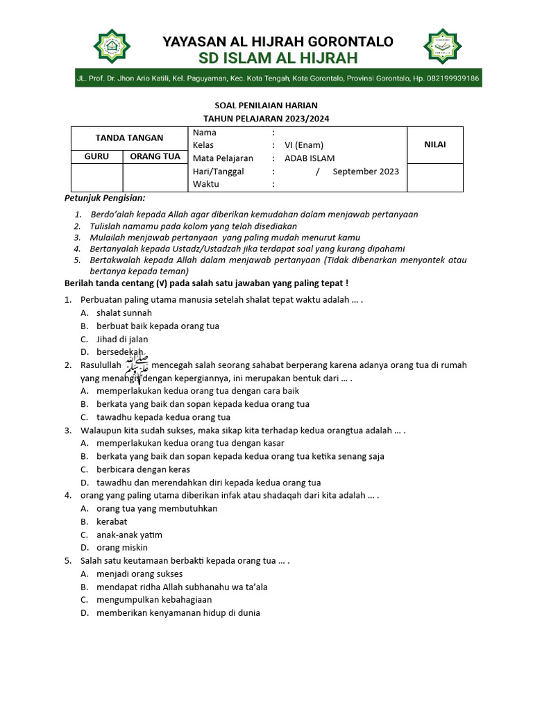 PH Adab Islam 1 | PDF