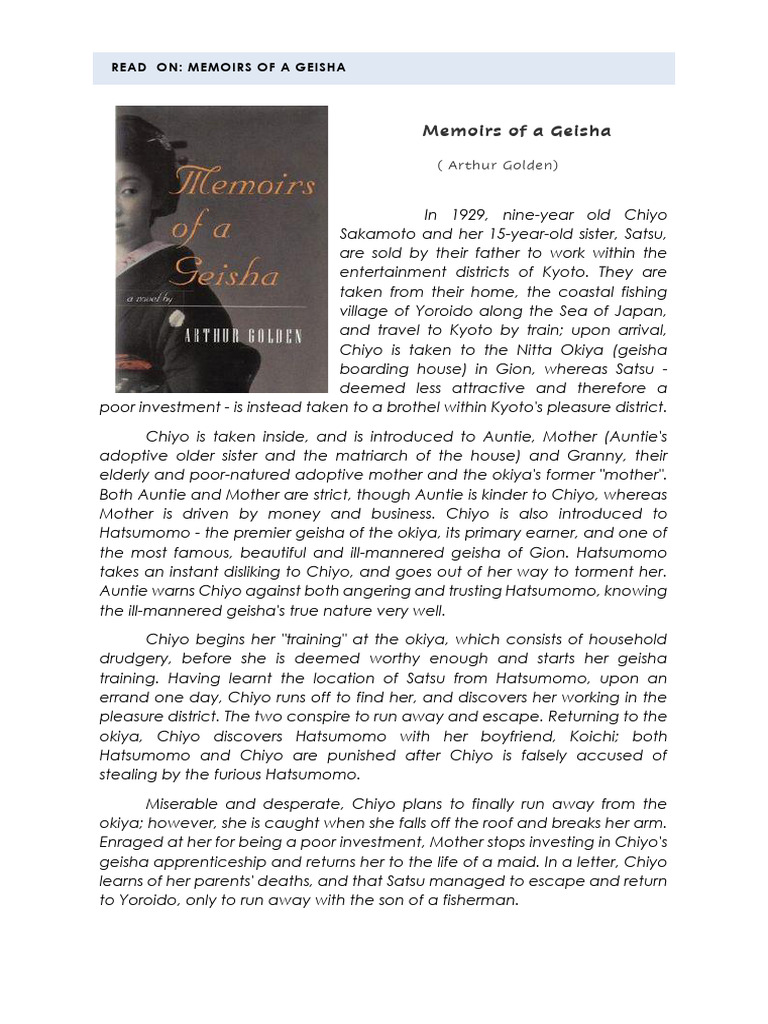 Memoirs of A Geisha | PDF | The Tale Of Genji | Geisha