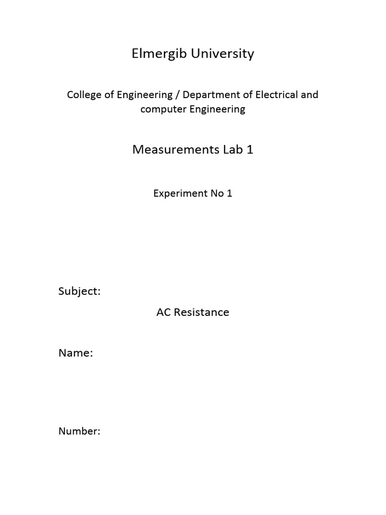 Exp 2 Measurement Lap | Download Free PDF | Electrical Network | Direct ...