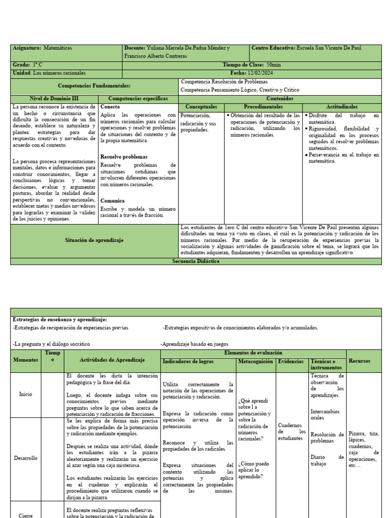 Esquema de Planificación Por Unidad de Aprendizaje | PDF | Aprendizaje | Matemáticas
