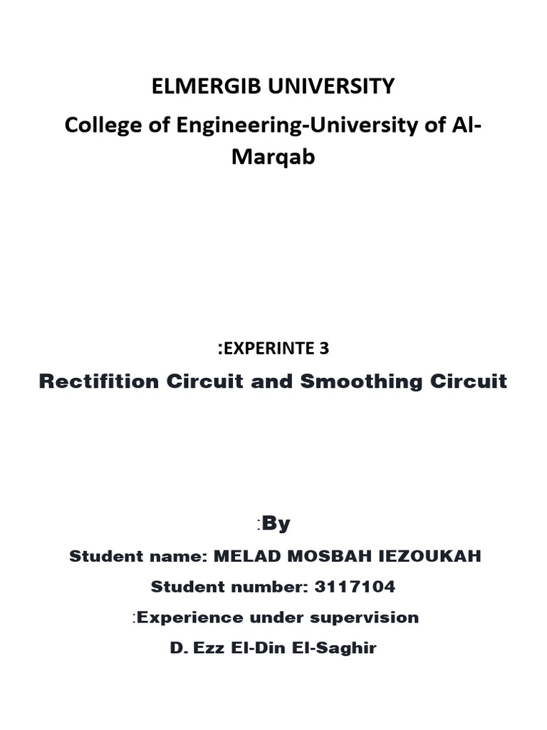 Electronic Ex 3 | PDF | Rectifier | Electrical Engineering