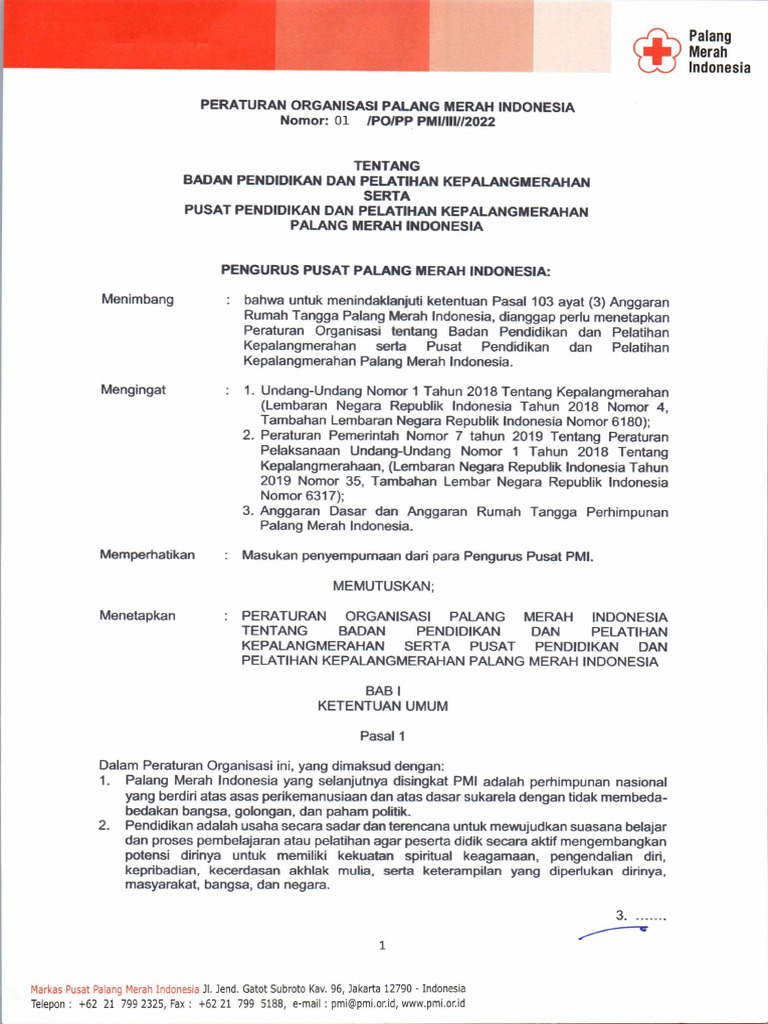 Contoh PO Badiklat PMI | PDF