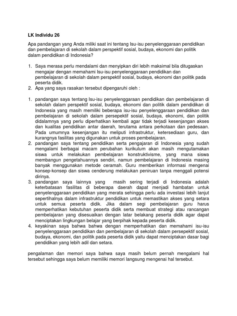 Eksplorasi Konsep LK Individu 26 | PDF | Karier & Perkembangan | Ilmu Sosial