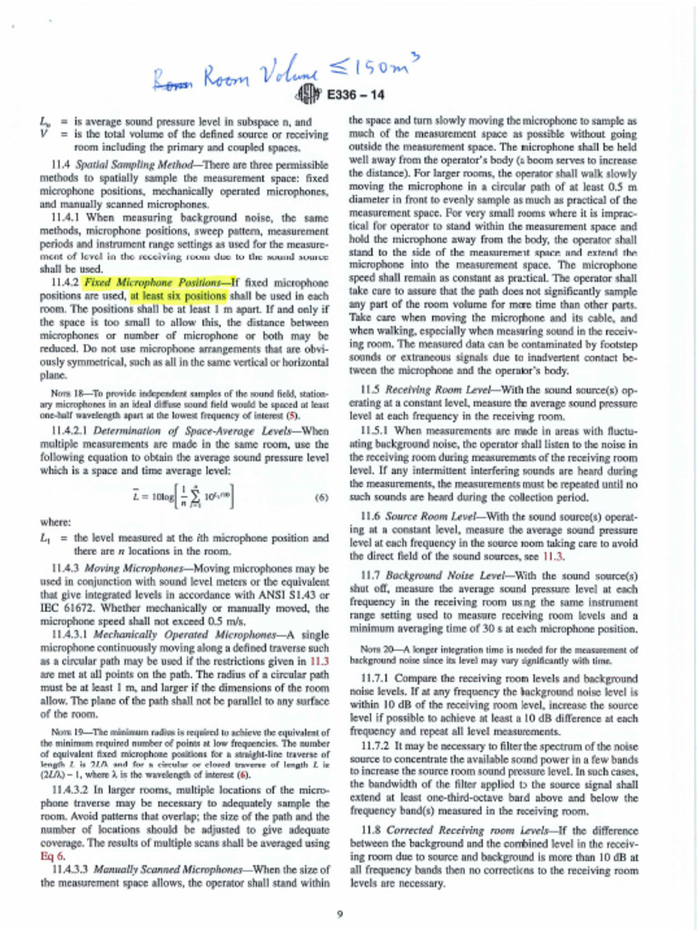 ASTM E336 - No. of Measuement Position | PDF