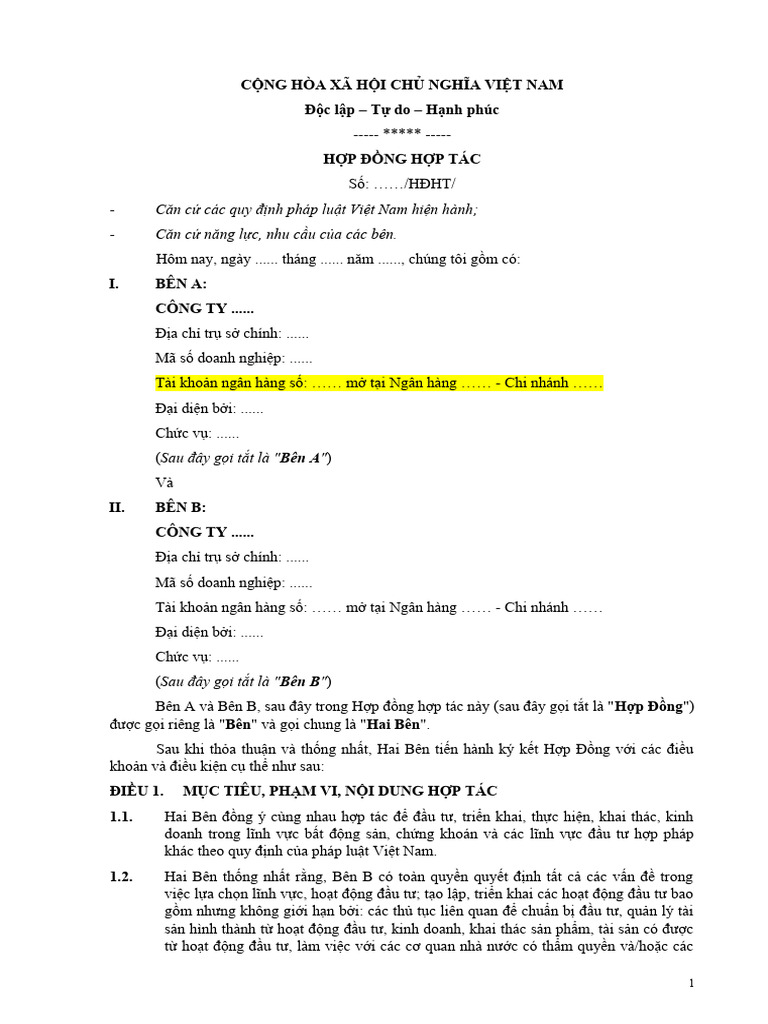 Hop Dong BCC | PDF