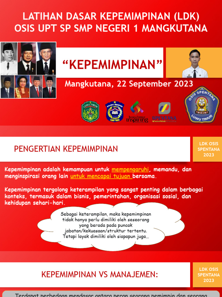 Materi Kepemimpinan Latihan Dasar Kepemimpinan | PDF