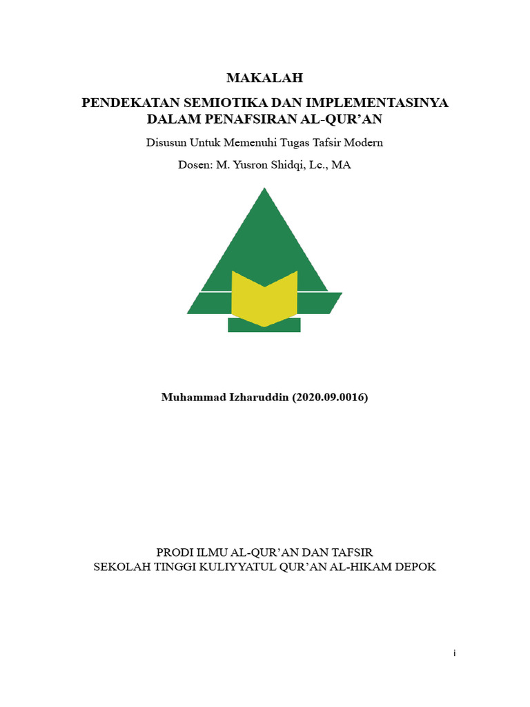 Semiotika dalam Tafsir Al-Qur'an | PDF | Filsafat | Seni & Disiplin Bahasa
