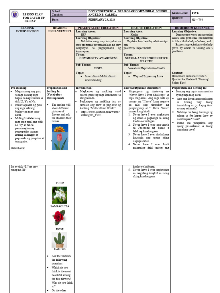 q3 Grade 5 Catch Up Fridays Week 4 | PDF