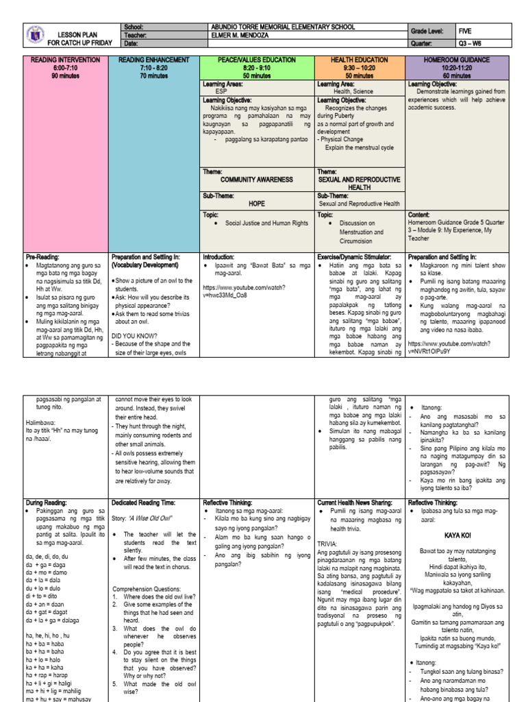 q3 Grade 5 Catch Up Fridays Week 6 | PDF