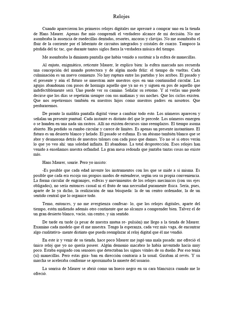 Relojes | PDF | Reloj