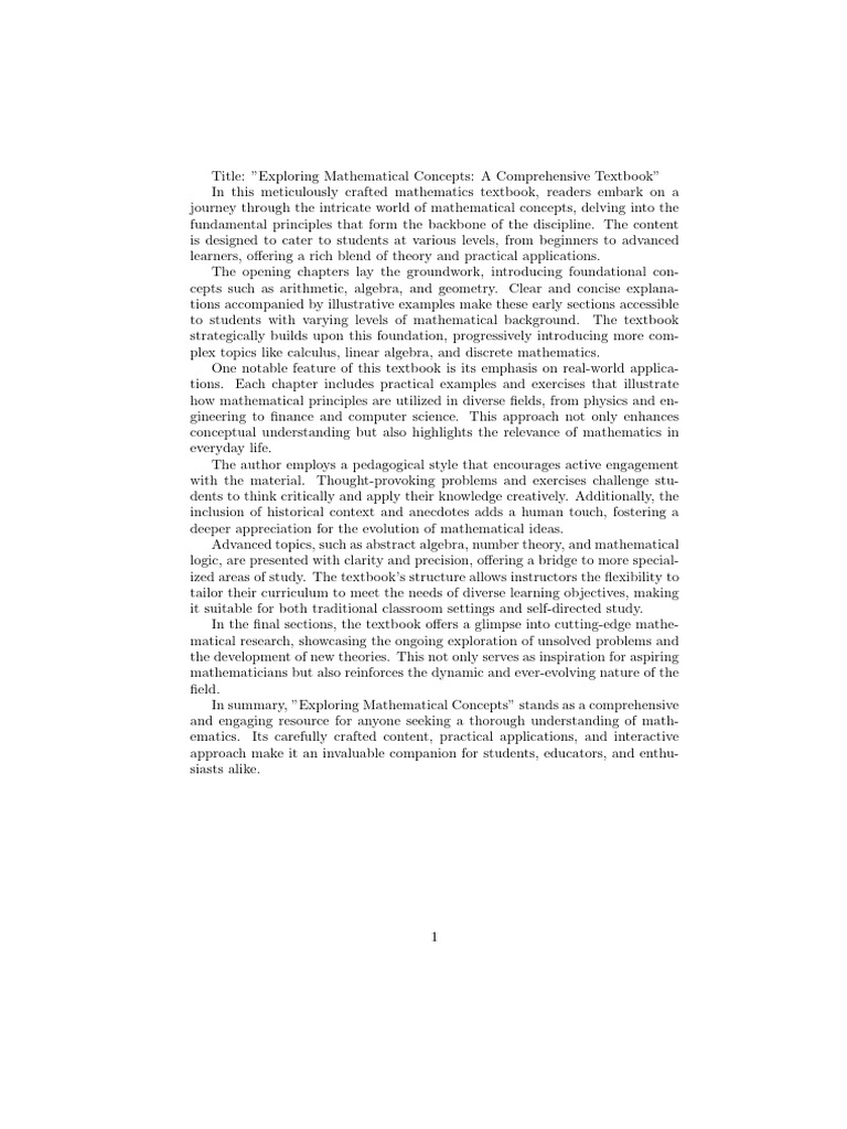 Comprehensive Mathematics Textbook Guide | PDF | Mathematics | Theory