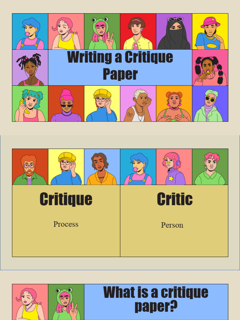 Lecture # 6 and 7 (Critique Paper & Literary Theory and Criticism ...