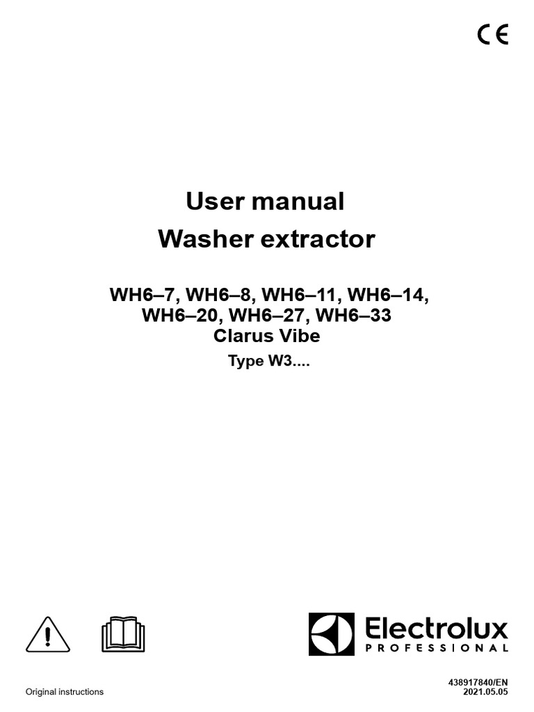 Clarus Vibe Washer Extractor Manual | PDF | Washing Machine ...