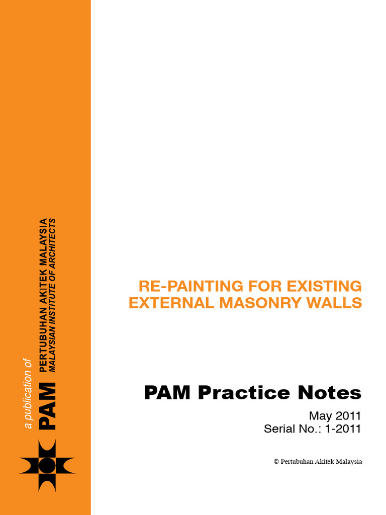 PAM Practice Notes Re-Painting For Existing External Masonry Walls ...