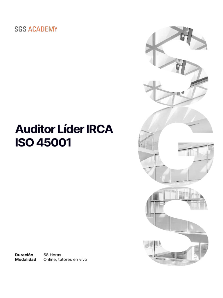 Auditor Líder IRCA ISO 45001 - SGS Academy | PDF | Liderazgo | Evaluación