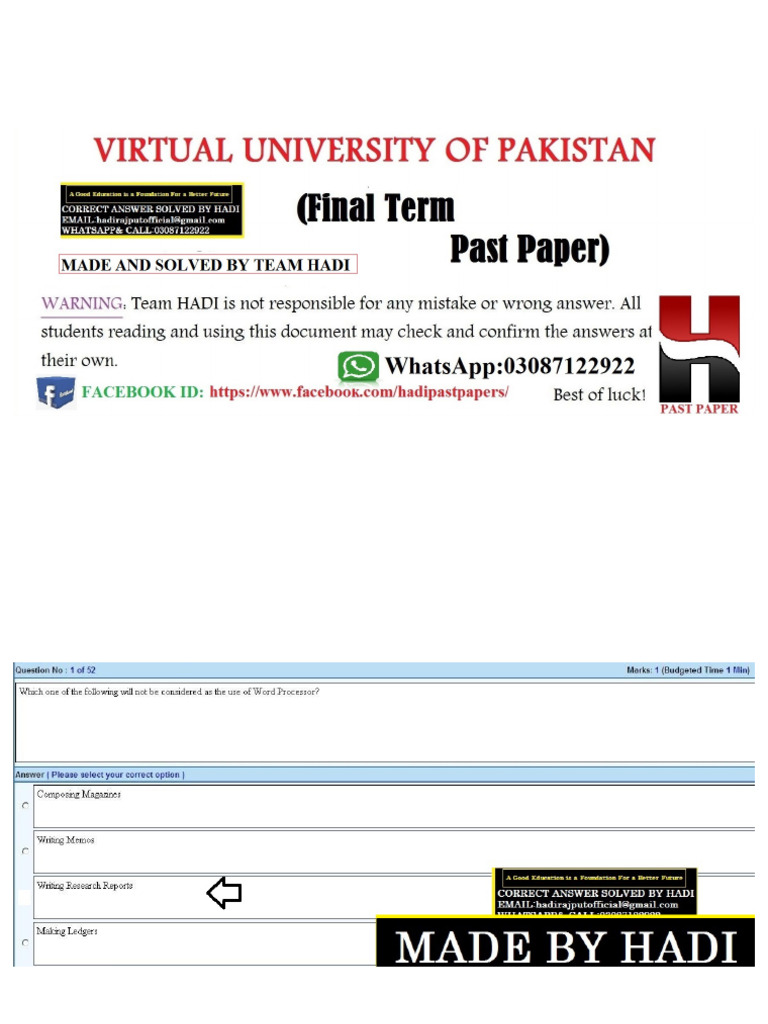 CS101 Final Term File 3 Solved by Hadi | PDF