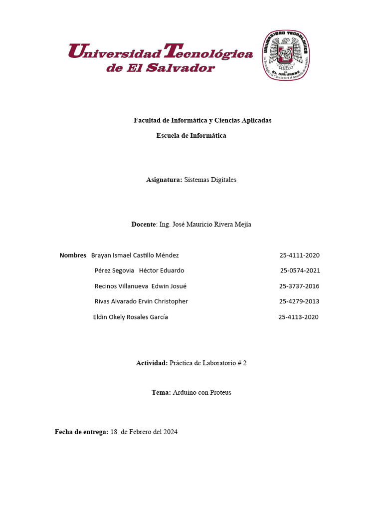 Practica Numero 2 | PDF | Arduino | Poco