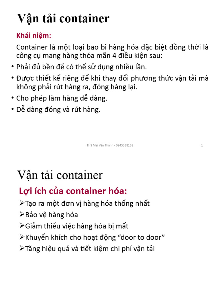 Vận Tải Container | PDF