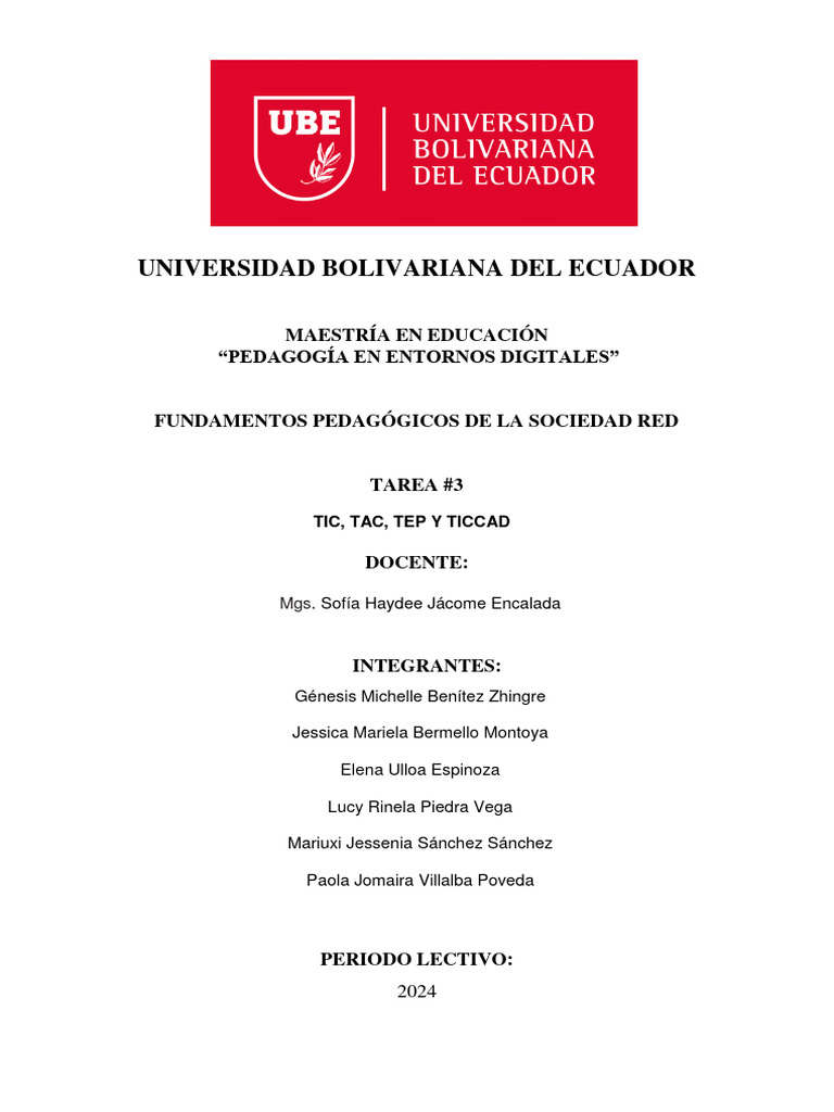 Tarea 3 - TIC, TAC, TEP Y TICCAD | PDF