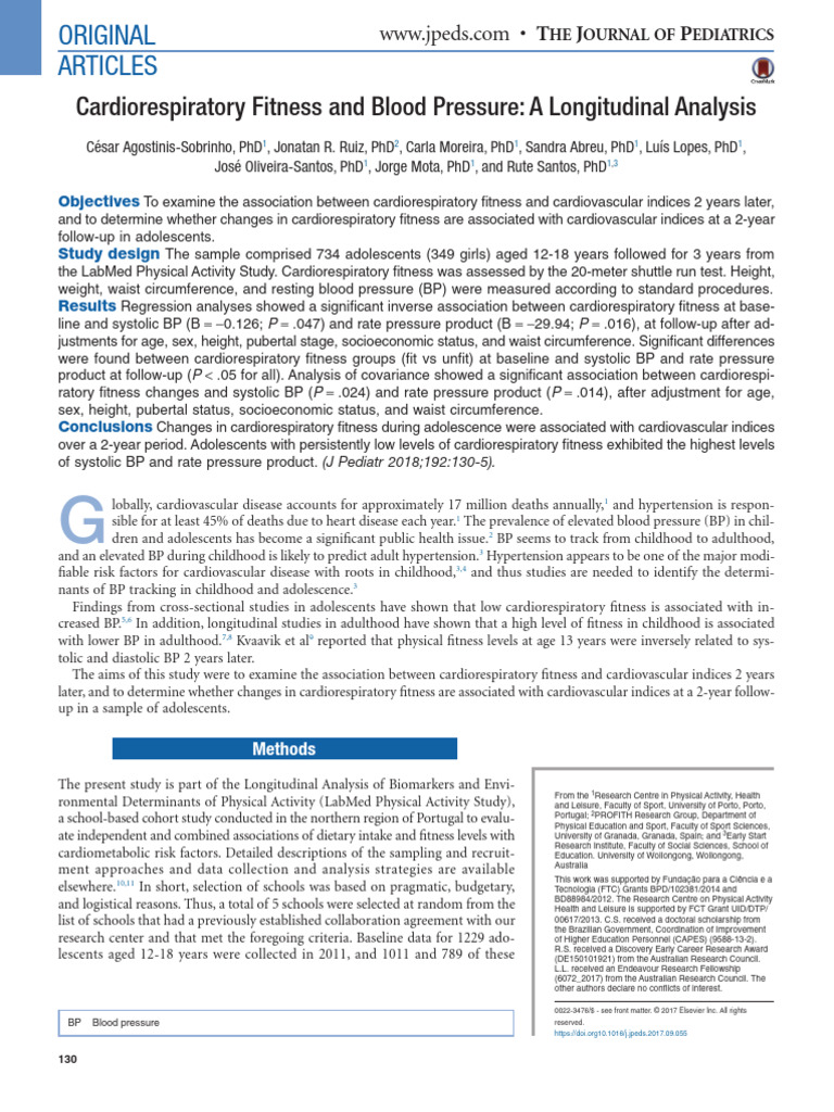 CRF and BP Longitudinal Study | PDF | Physiology | Cardiovascular System