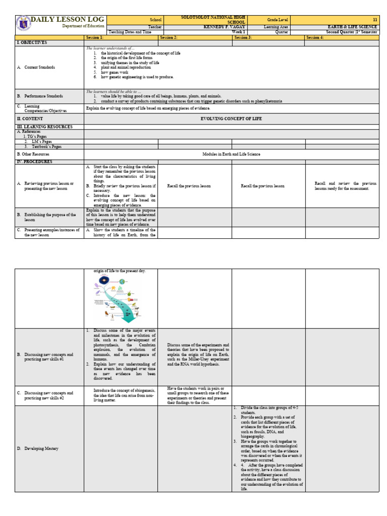 DLL Els Quarter 2 Week 1 | PDF | Learning | Life