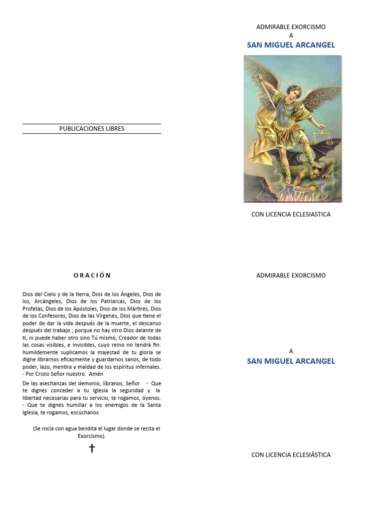 Exorcismo a San Miguel Arcángel | PDF | Exorcismo | Miguel (Arcángel)