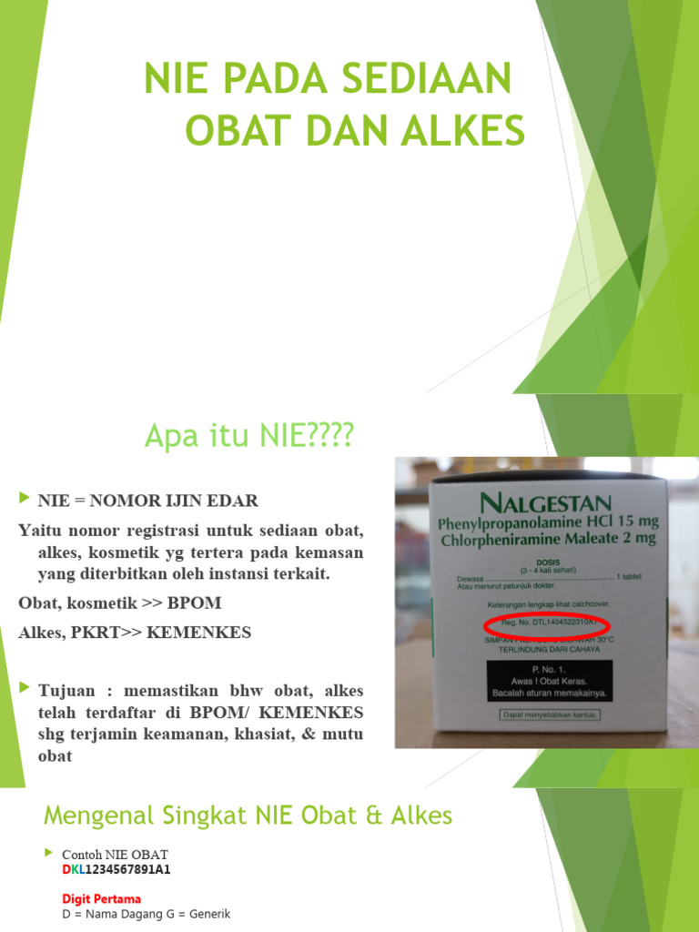 Memahami Nomor Ijin Edar (NIE) Obat dan Alkes | PDF