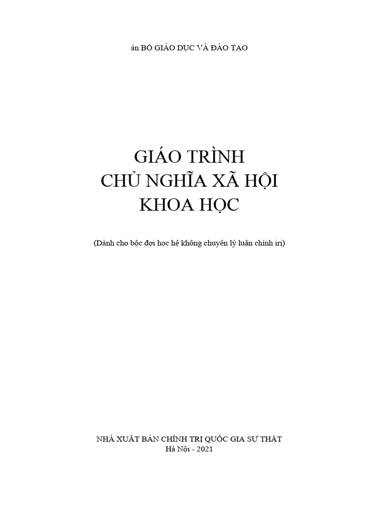 Giao Trinh CNXHKH 2021 | PDF