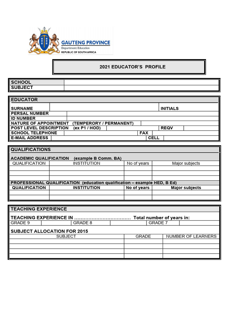 Educators Profile | PDF