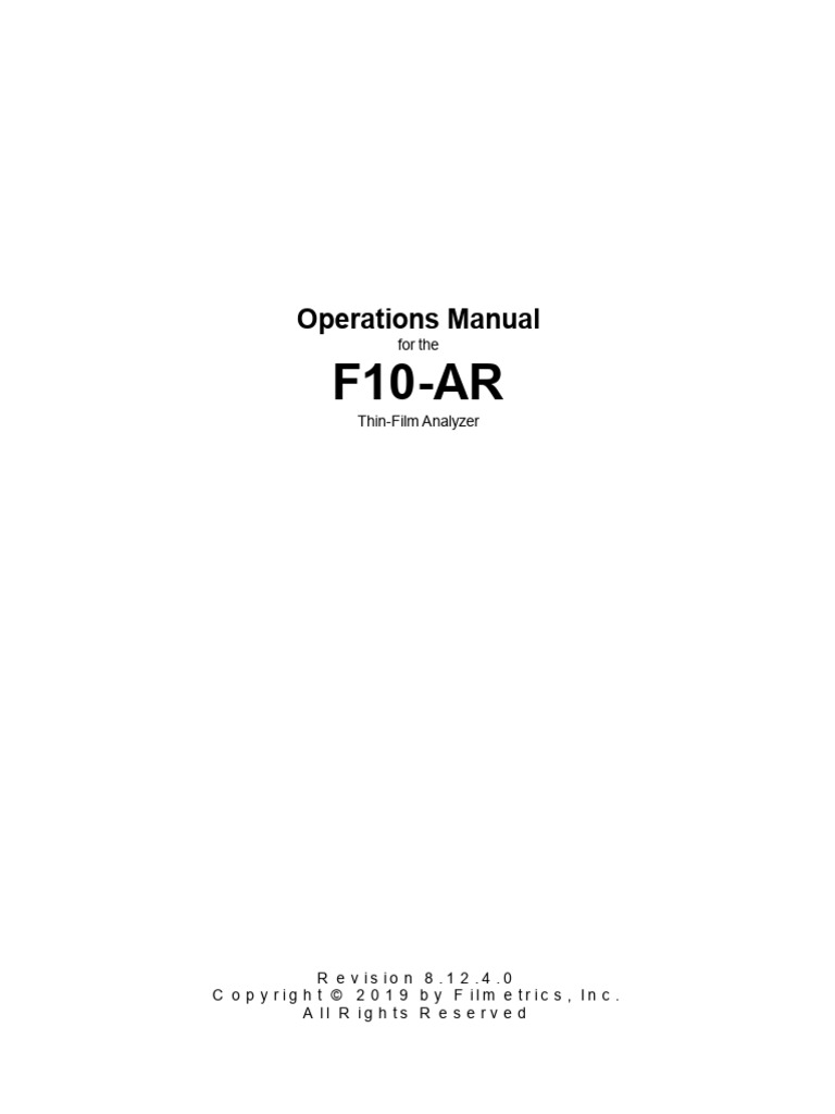 F10-AR User Manual | PDF | Color | Spectral Density
