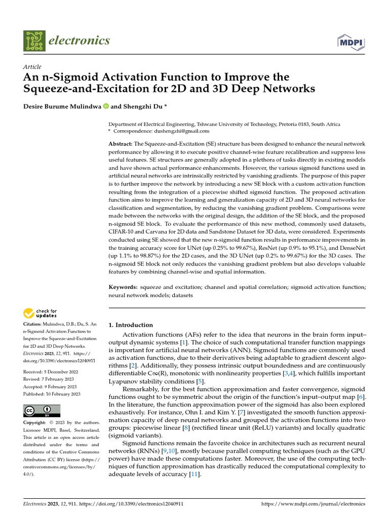 Electronics 12 00911 v2 | PDF | Artificial Neural Network | Derivative