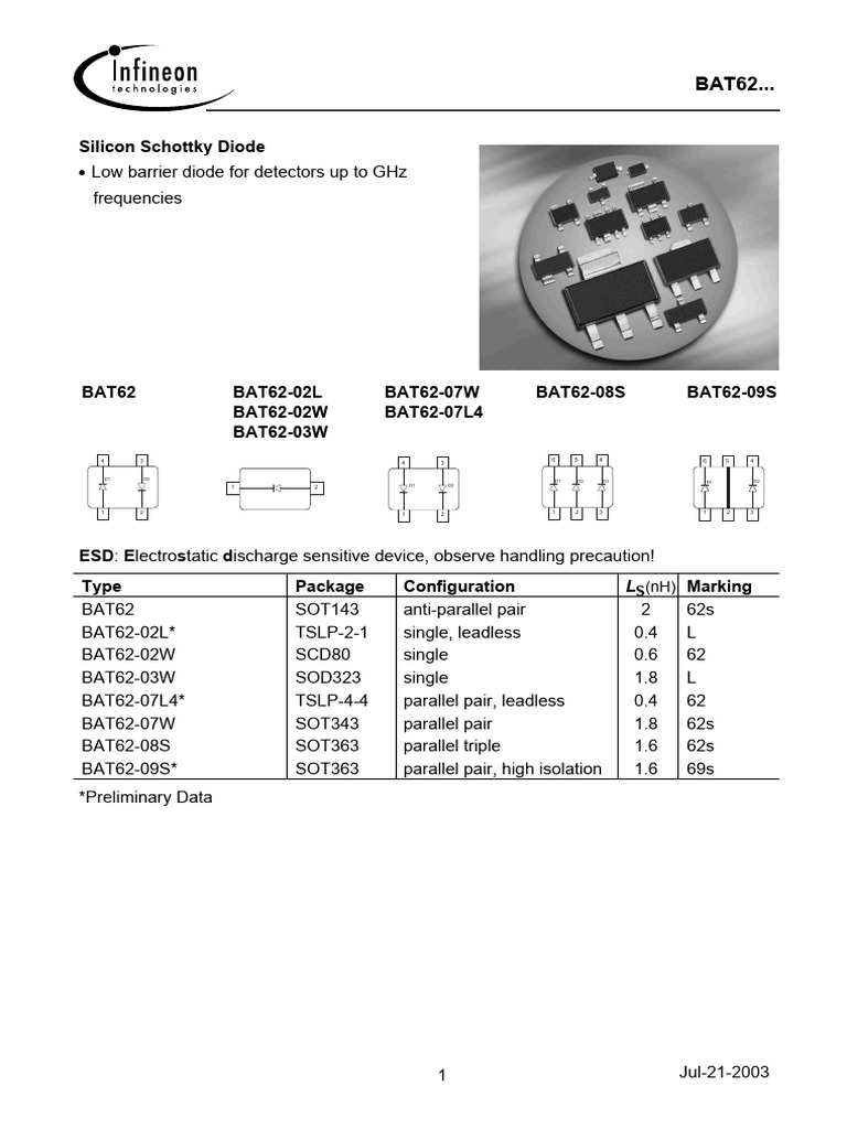 Bat 62 | PDF | Diode | Electrostatic Discharge