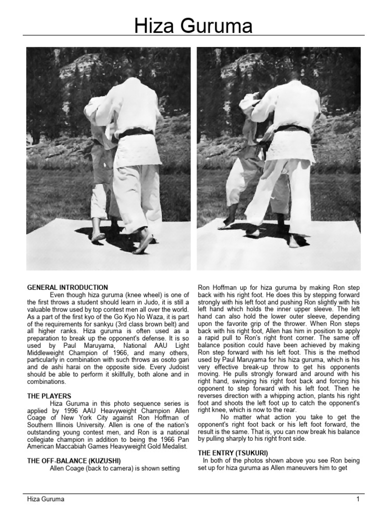 Judo's Hiza Guruma Explained | PDF | Judo