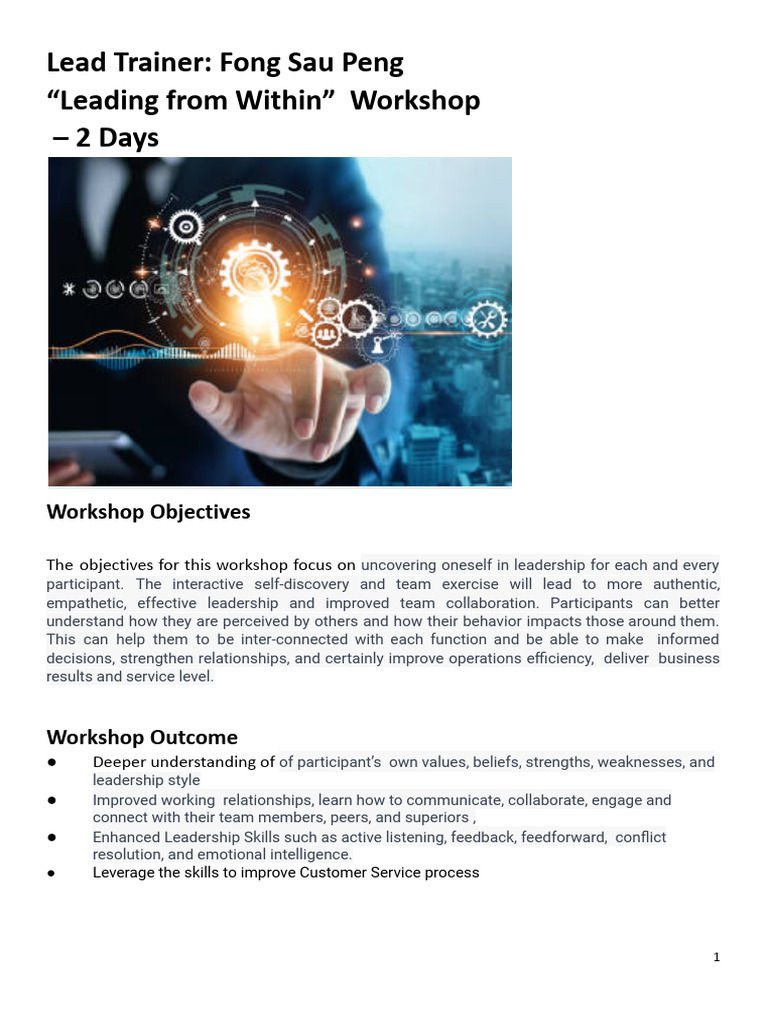 Course Content - Leading From Within | PDF | Leadership | Empathy