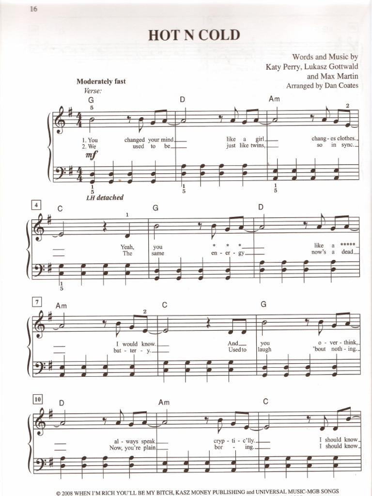 Katy Perry-Hot and Cold-SheetsDaily | PDF