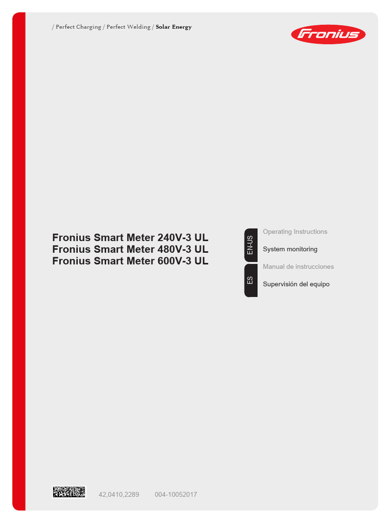 Fronius Smart Meter Manual V2 | PDF | Electrical Wiring | Fuse (Electrical)