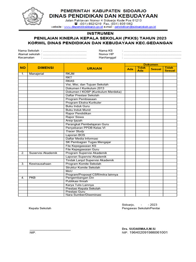 INSTRUMEN PKKS Tahun 2023 | PDF