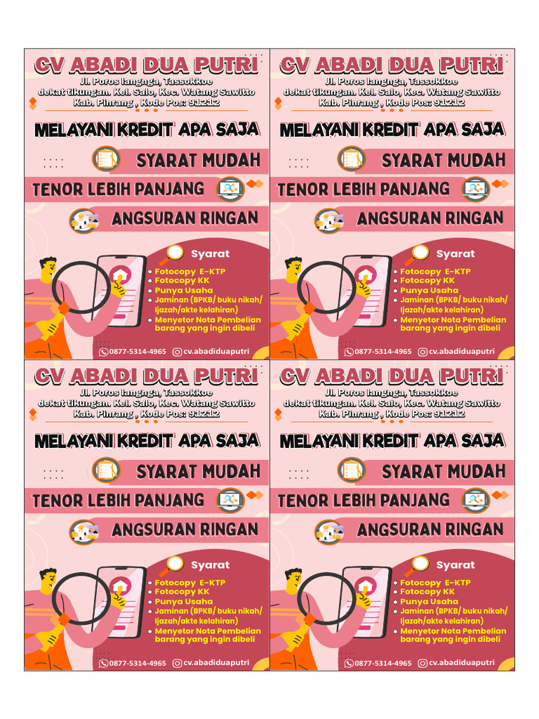 8x - k150 - Brosur Cvdua Putri Pink | PDF