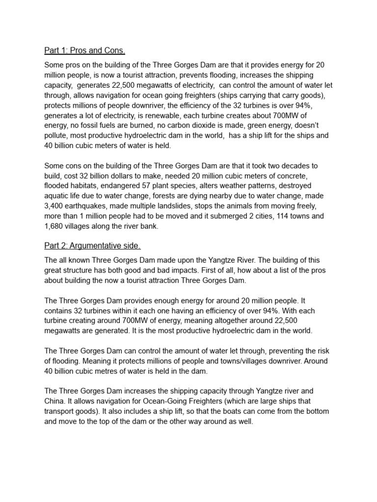 Humanities Three Gorges Dam | PDF | Dam | Sustainable Energy