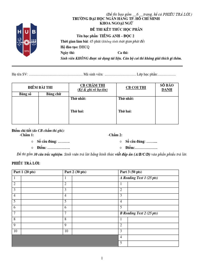 Reading 2 - Final Test-2 | PDF