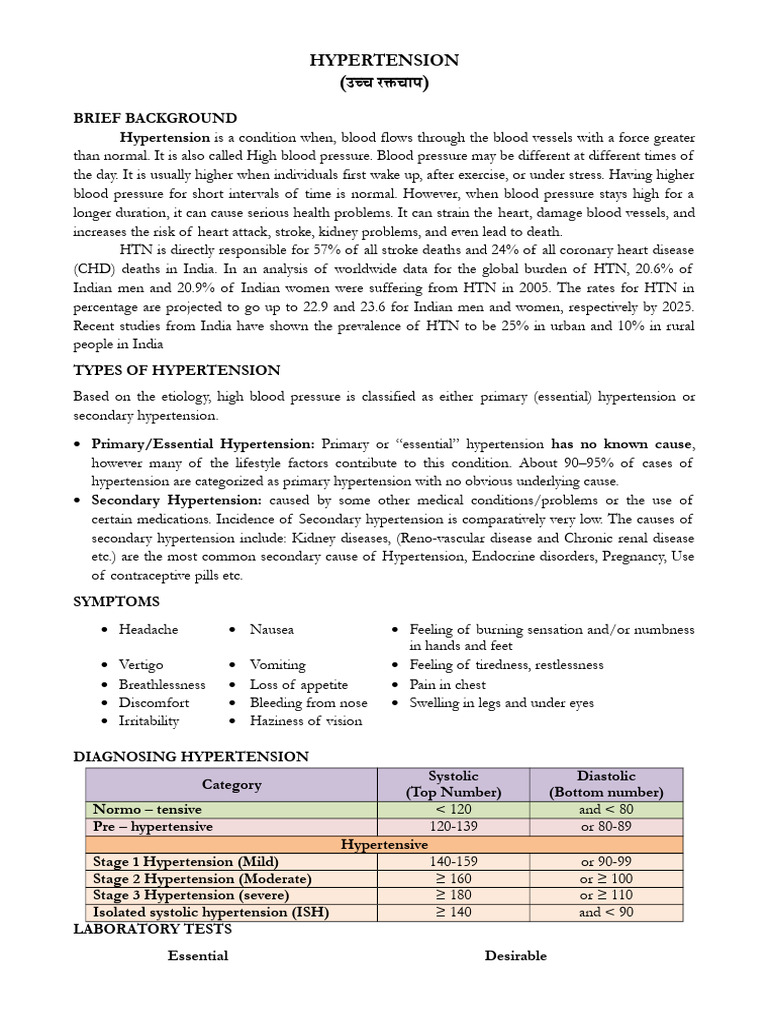 HYPERTENSION | PDF | Hypertension | Blood Pressure