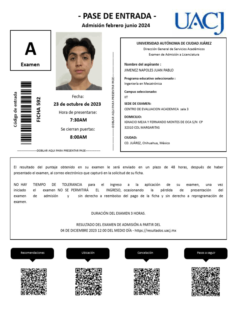 Pase de Entrada592 | PDF